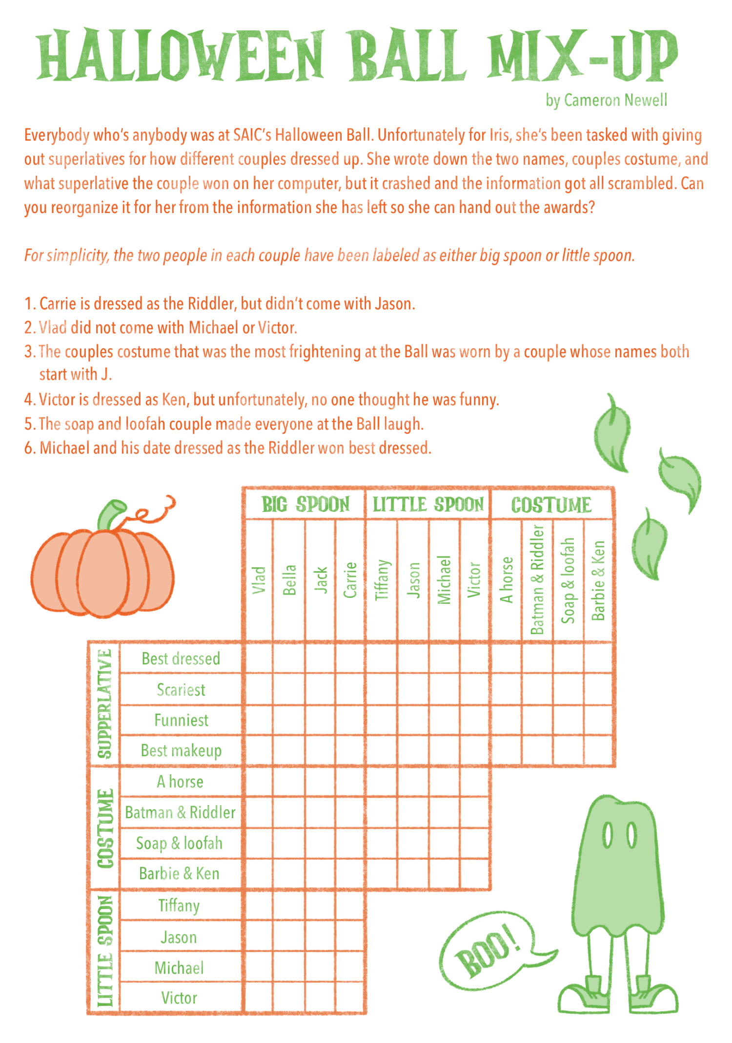 Hallowwen Ball Mix-Up — Logic Puzzle - F Newsmagazine